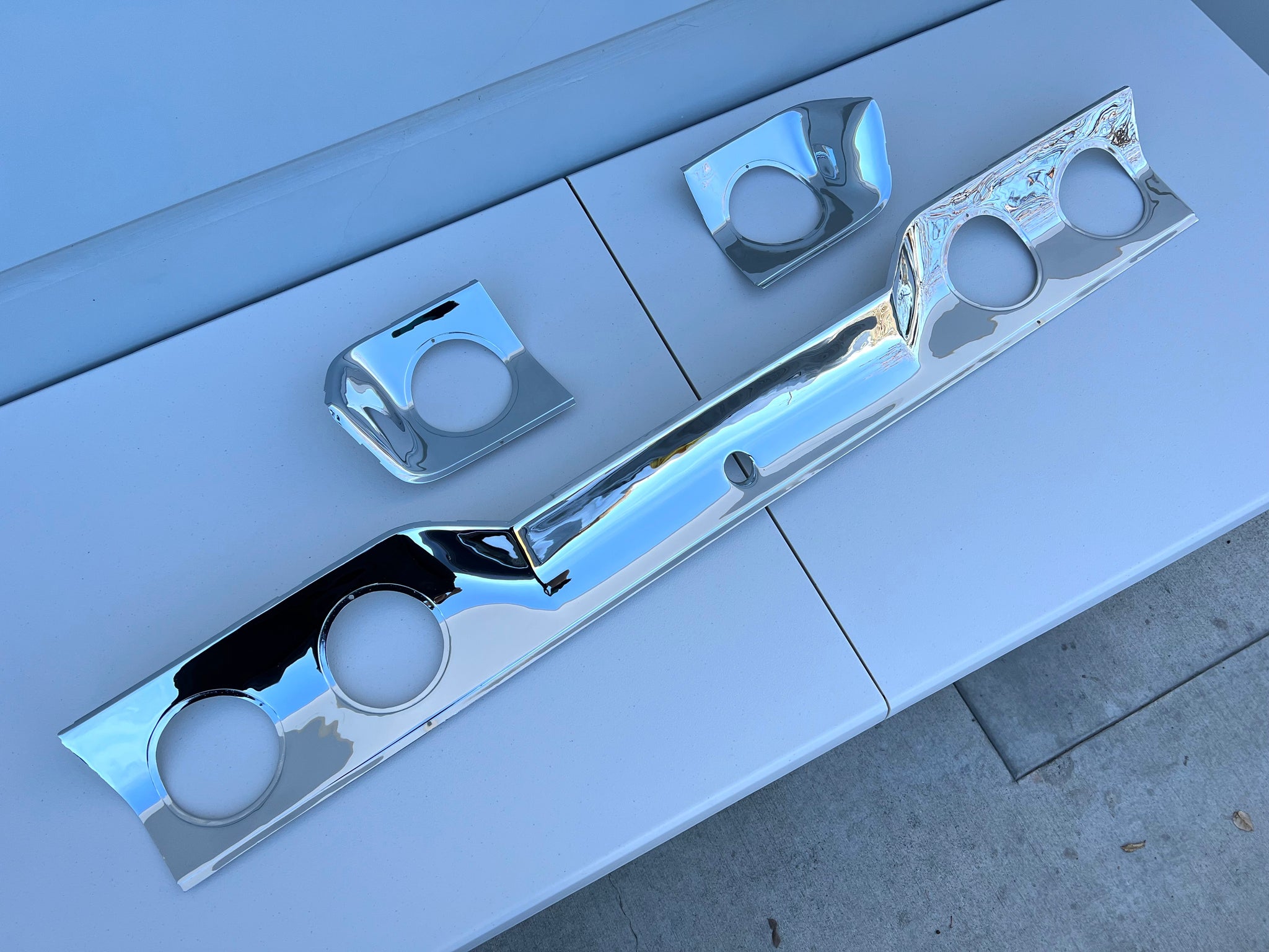 1963 CHEVY IMPALA REAR TRUNK LID PANEL & TAILLIGHT COVE TRIM INSERTS 3 ...